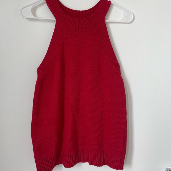 Tops | Loft Red Sweater Tanks | Poshmark